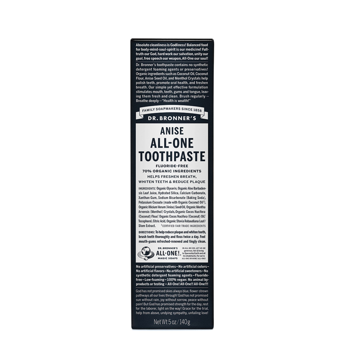 Dr. Bronner's Toothpaste All-One - Anise 140g – Integrative Wellness